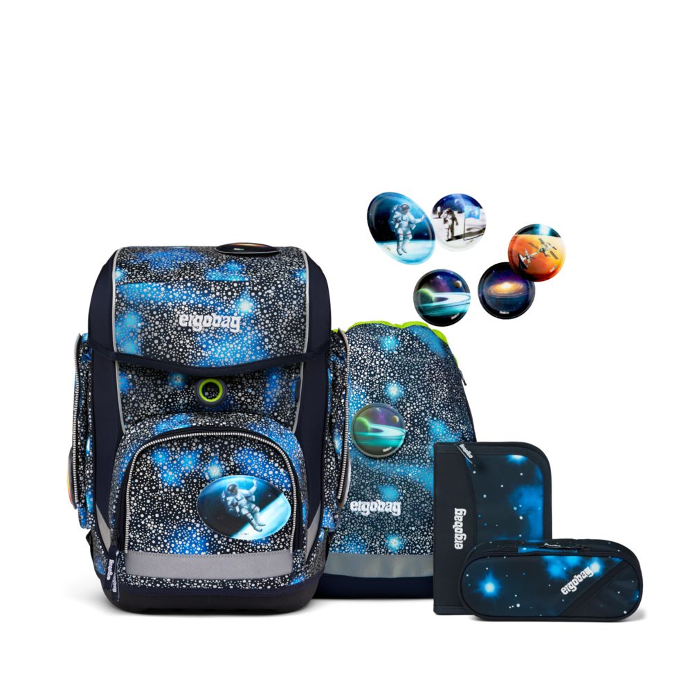ergobag cubo Schulranzen-Set Bär Anhalter durch die Galaxis
