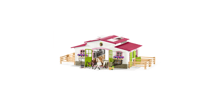 Schleich® 42344 Horse Club Reiterhof mit Reiterin Pferden und Zubehör