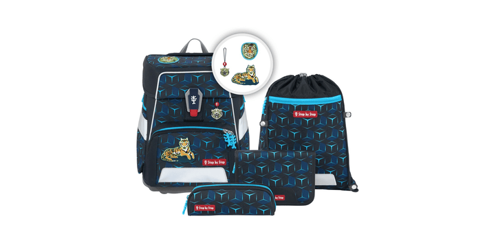 Step by Step SPACE SHINE Schulranzen-Set "Tiger Night Kimba" 5-teilig